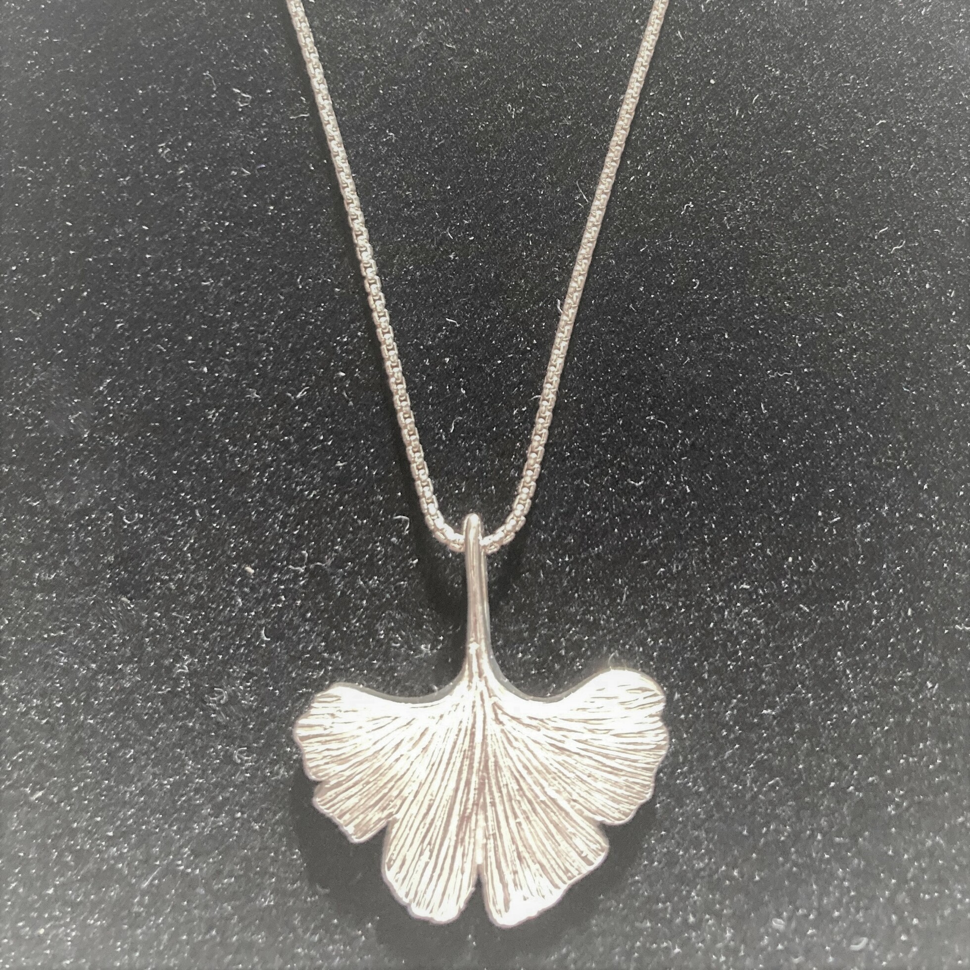 Sterling Silver Gingko Leaf Pendant and Chain - LVGH Holiday Auction